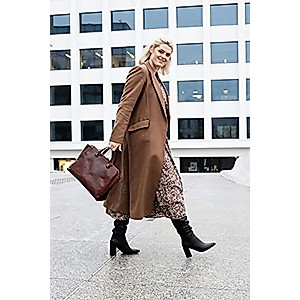 Time Resistance Leather Handbag Top Handle Bag Purse for Women