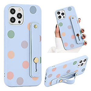 KAPUCTW 2 Pack for Oppo Realme 7 Pro 4G case with Wrist Strap, Cute Dots Print Pattern Wristband Holder Phone Case Soft Silicone TPU Bumper Shockproof Protective Cover for Realme 7 Pro 6.4 Inch