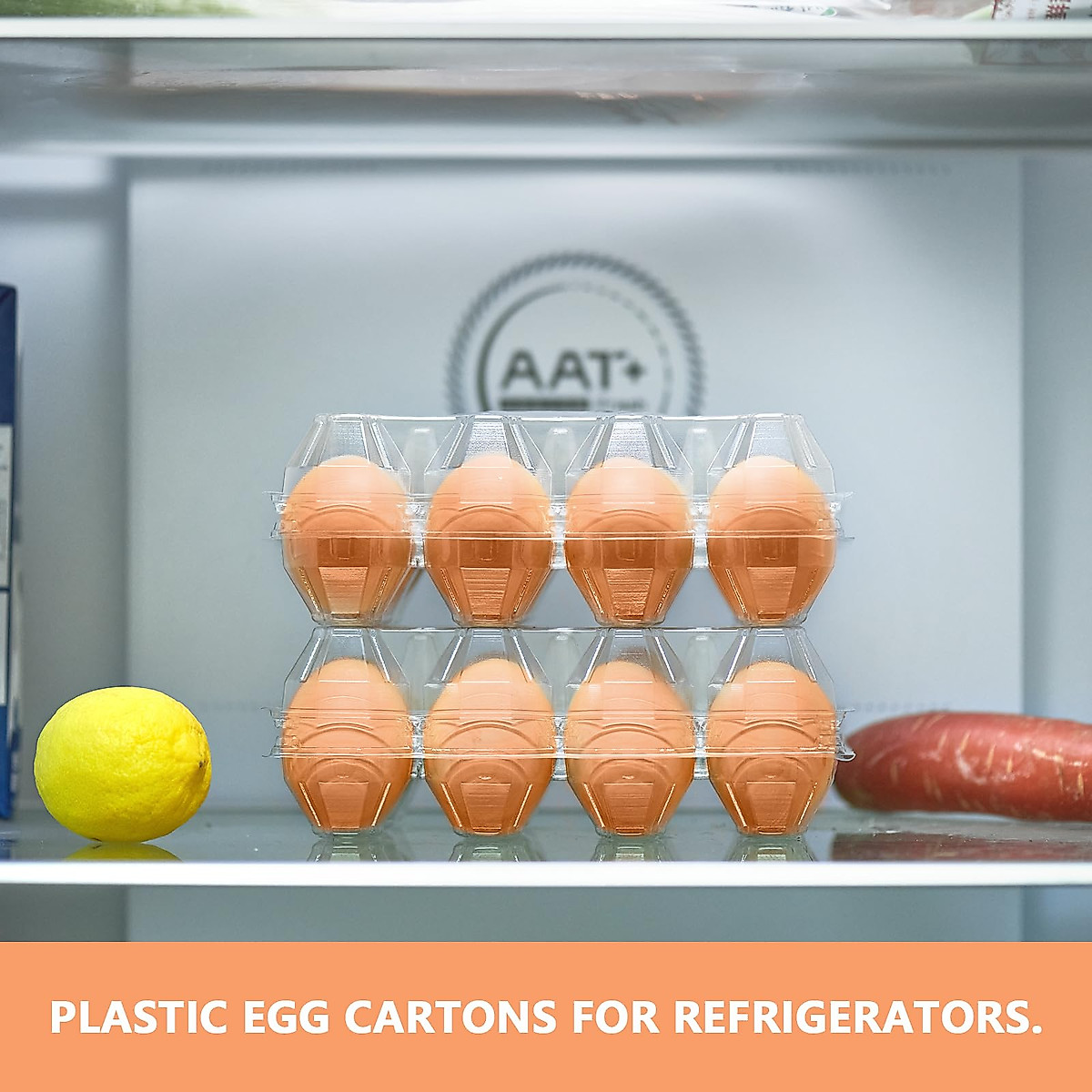 60PCS Egg Cartons Cheap Bulk with Sticker Labels, 3x4 Plastic Egg Carton for Fresh Medium Eggs, Reusable Chicken Egg Container Bulk Egg Holders for Refrigerator, Storage, Family, Chicken Farm, Market