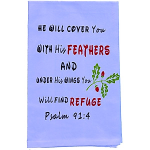 Cotton Kitchen Flour Sack Dish Towels w/Religious Quotes 5 pcs