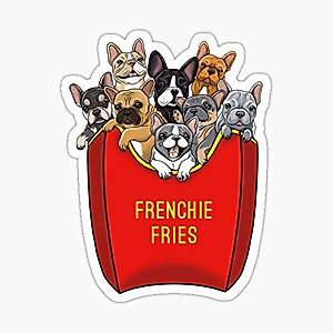 French Bulldog Frenchie Fries Sticker - Sticker Graphic - Waterproof - Fade Resistant Die Cut