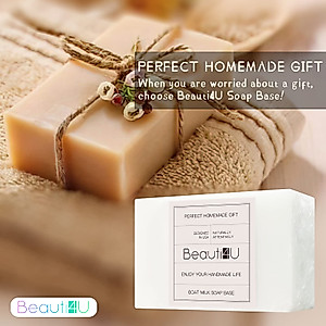 BEAUTI4U 2LB Soap Base - Goat Milk Soap Making Supplies With Soap Making - Melt And Pour Soap Base - Melt And Pour Soap - Soap Making Supplies - Organic Soap Base For Soap Making