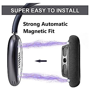 Replacements Earpad Covers for Airpod Max Headphones, 1 Pair - Durable Textile Mesh with Magnetic Connection (Silver)