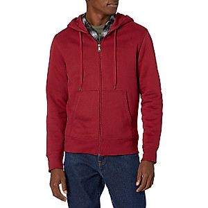 Amazon Essentials Men's Full-Zip Fleece Hoodie (Available in Big & Tall), Red, Large