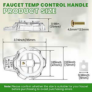 hansengroyi MXT11 Shower Temp Valve Handle, Temperature and Volume Knob Compatible with Mixet MXT11 Shower Handle Replacement, Bathroom Hot Cold Handles Part