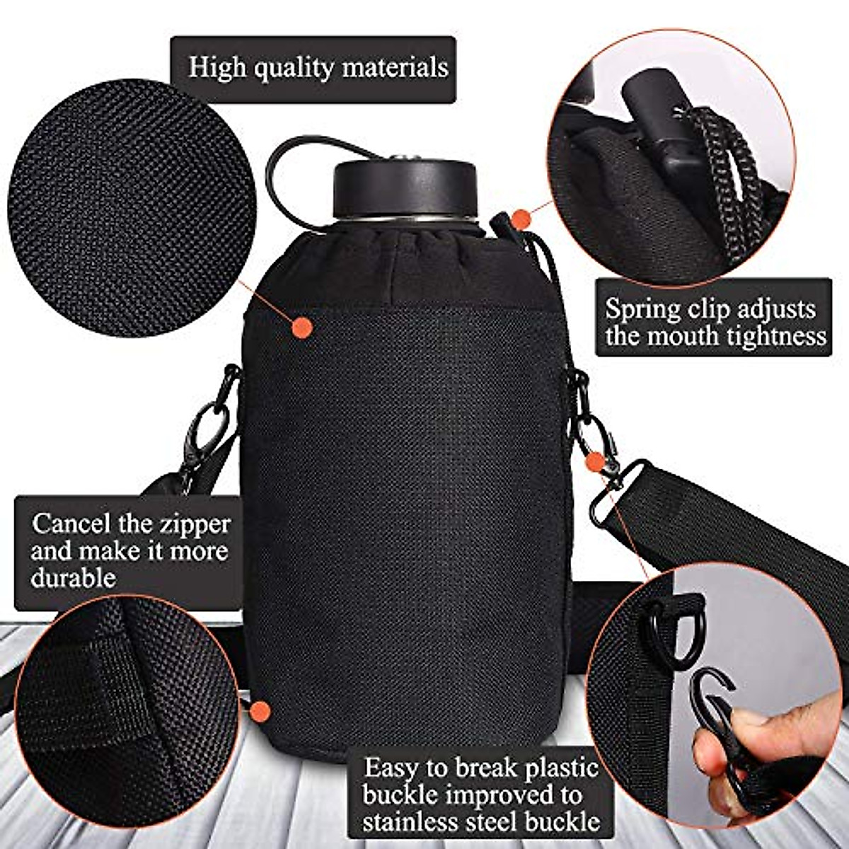 SENDESTAR Stainless Steel Water Bottle,2 (32 oz tumbler and 64oz beer gowler),Double Wall Vacuum Insulated Leak Proof, Wide Mouth Water bottle with Straw Lid or Spout Lid,Keep Liquids Hot or Cold