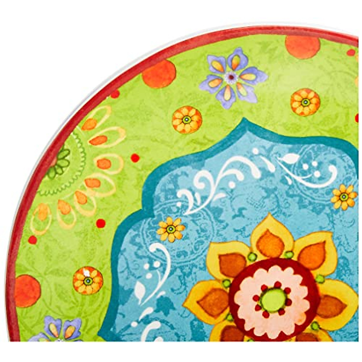 Certified International Tunisian Sunset 9" Dinner Plates, Set of 4, 10.5", Multicolor