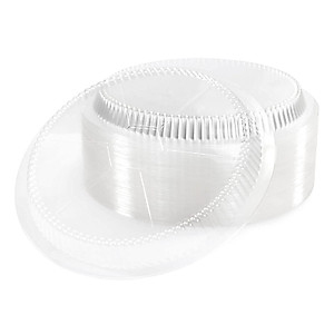 IDL Packaging 9" Round Dome Lid for Aluminum Foil Pan (Pack of 100) - Clear Plastic Lid for 9" Aluminum Container - Disposable Aluminum Pans Cover for Takeout, Serving, Freezing