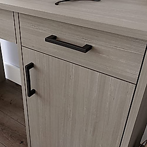 Sauder Beginnings Desk, L: 46.81" x W: 18.50" x H: 29.96", Silver Sycamore Finish