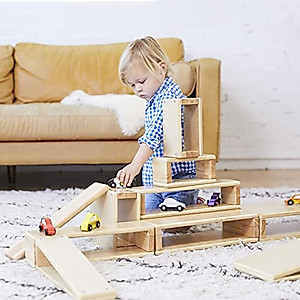 ECR4Kids Hollow Block Set, Wooden Toys, Natural, 18-Piece