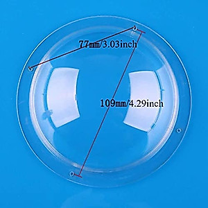 Trolleyshop Diameter 3.94 inch/100MM w/ 4 Holes Acrylic Dome Flange Clear Plastic Hemisphere Indoor/Outdoor CCTV Replacement Clear Dome Camera Cover Security Dome Camera Housing