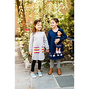 Leveret Kids & Toddler Matching Doll & Girls Dress 100% Cotton Rainbow (Size 6 Years)