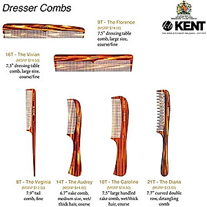 Kent 16T Fine Tooth Comb and Wide Tooth Comb Straightener Comb/Beard Comb and Hair Comb/Mens Hair Comb, Mustache Comb, and Comb for Women/Hair Styling and Detangling Comb/Detangler Comb Comb Set