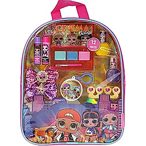 L.O.L. Surprise! Townley Girl Makeup Filled Backpack Set with 12 Pieces, Including Lip Gloss, Nail Polish, Nail Stones and Keychain, Ages 5+ for Parties, Sleepovers and Makeovers