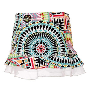 SOFIBELLA UV Colors Ruffle 11in Girls Tennis Skirt - White/L