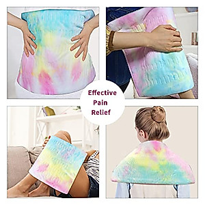 GOQOTOMO Electric Heated Pad for Back/Waist/Abdomen/Sh-oulder/Neck Pain and Cramps Relief - Moist and Dry Heat Therapy with Auto-Off Hot Heating Pad by-Rainbow