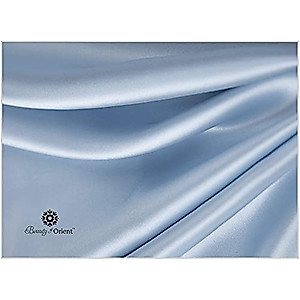 BEAUTY OF ORIENT - 25 Momme, 100% Pure Mulberry Silk Pillowcase for Hair and Skin, Natural Hypoallergenic Silk Pillow Case, Best for Beauty Body and Sleep (Queen - 20" x 30", Frosty Blue)