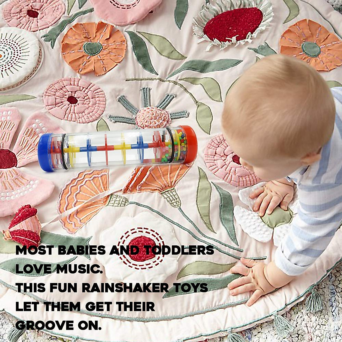 Here Fashion 8'' Mini Rainmaker Toy for Babies Rainfall Rattle Tube Rain Stick Shaker Music Sensory Auditory Instrument Toy