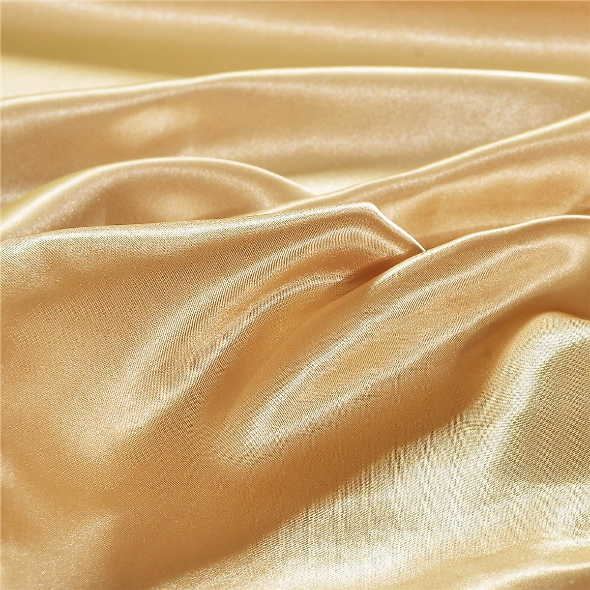 Vagasi Gold Duvet Cover Set Queen Size 3 Pieces - Comforter Cover Super Soft with 2 Pillow Shams - Satin Bedding Set Breathable & Smooth with Zipper Closure