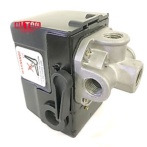 Heavy Duty Air Pressure Switch Sunny H4, 4 Port, 140-175 PSI, 25 Amp, Auto/Off Cut-Out Lever