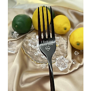 Engraved Dessert Forks Birthday Christmas Gifts for Wife from Husband I Forking Love You Fork Gifts for Women Men Home Decor Accessories