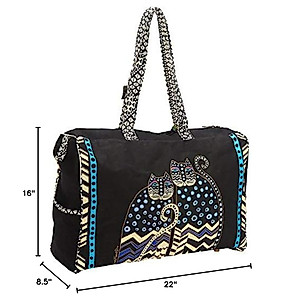 Laurel Burch Travel Bag with Zipper Top, Spotted Cats