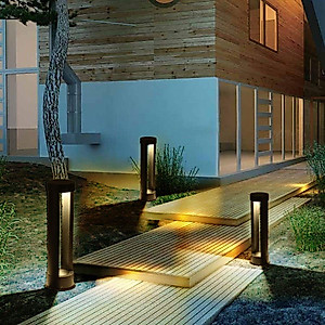 ZZYJYALG Modern Minimalist Lawn Waterproof Column Light Outdoor Aluminum Rust-Proof LED Garden Light Garden Villa Landscape Pillar Light Home Garden Post Lantern