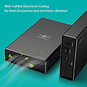 Vantec NST-371C31-BK NexStar Gx USB 3.1 Gen 2 Type-C 3.5" Sata HDD/SSD Enclosure, Comes with C to C and C to A Cable, Aluminum Casing, Black
