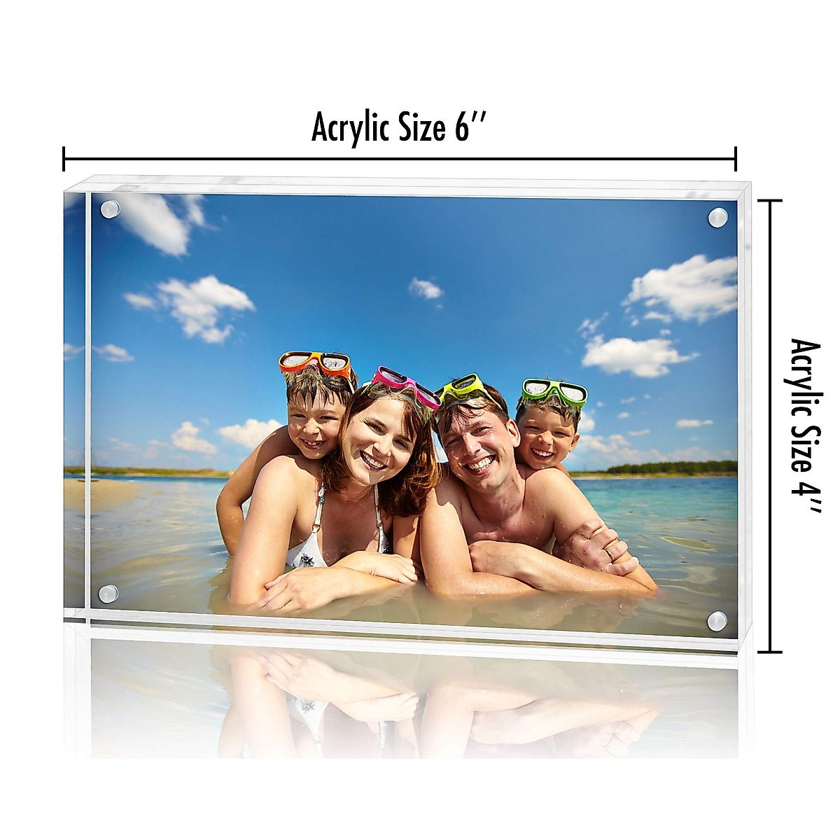 Americanflat 4x6 Acrylic Picture Frame - Double Sided Frames with Magnetic Corners - Transparent Acrylic Frames for Desk or Tabletop Display - 4x6 Picture Frame with Microfiber Cloth Included