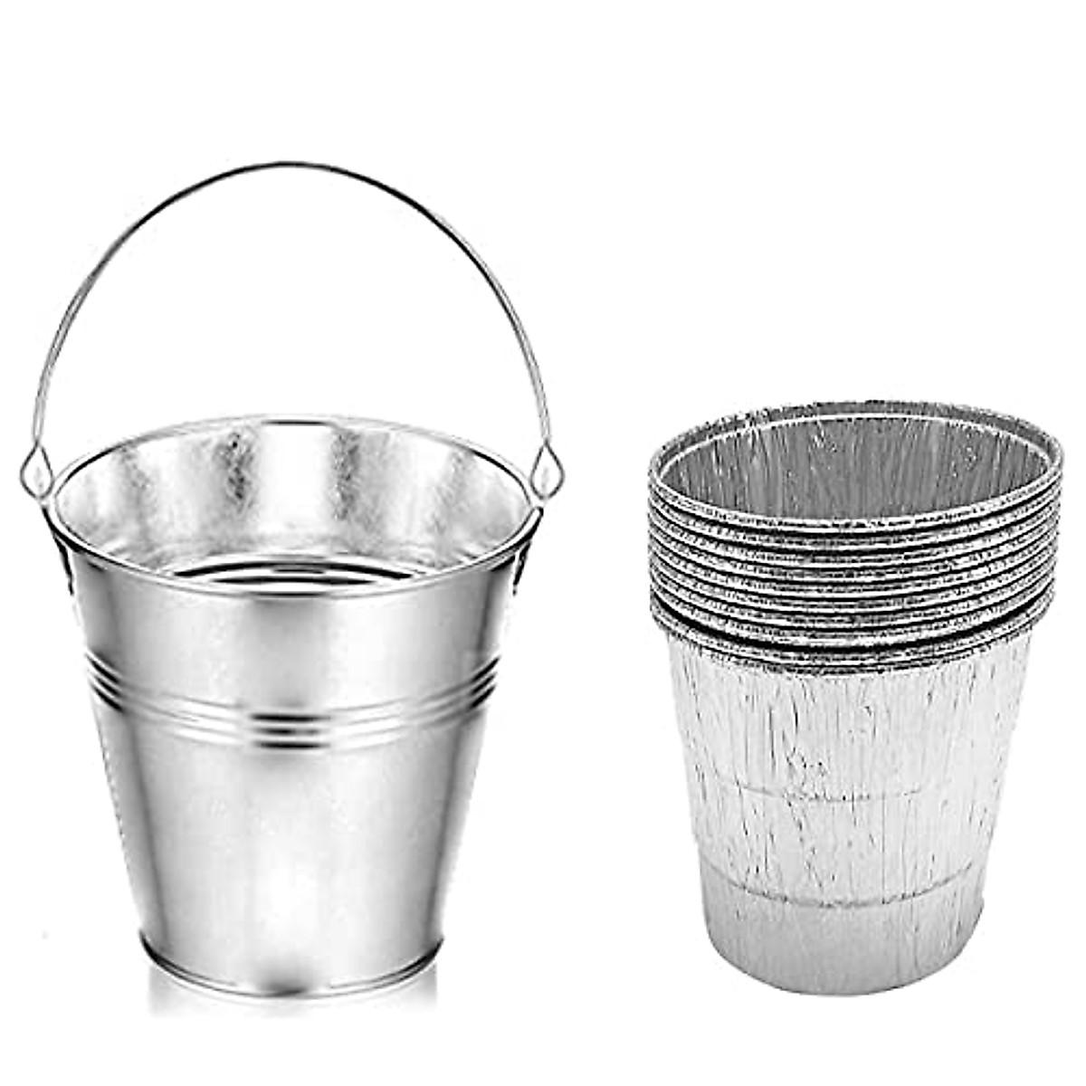 Grease Drip Bucket with 10 Pack Disposable Foil Liners Kits, Replacement for HDW152, Compatible with Traeger Smoker Grills/for OKJ/for Green Mountain Grill/for Z Grill Wood Pellet Grills & Smokers