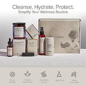 Spa Gift Set for Her, Natural and Clean Beauty Box, Relaxing Unique Spa Gift Basket for Women, Luxury Self-Care Birthday Gifts for Women by ZAAINA