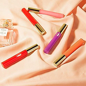 Vumdua 30 Pcs 10ml Empty Lip Gloss Tubes Containers, Refillable Lip Balm Bottles for DIY Makeup Such as Lip Samples, Homemade Lip Balm (Gold)