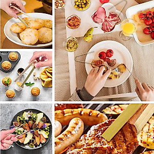 20 Pieces 10 cm Disposable Bamboo Tongs Kitchen Utensils Bread Tongs Natural Bread Tongs for Fruits Tea Toasted Bread Kitchen