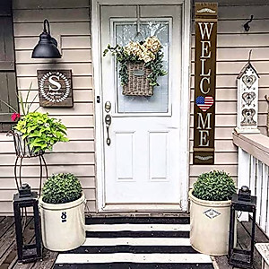 Fall Welcome Sign for Front Porch Standing, 5ft Tall Outdoor Welcome Sign for Porch, Interchangeable Welcome Sign, Welcome Fall Sign, Fall Front Porch Sign, Vertical Welcome Sign for Front Door