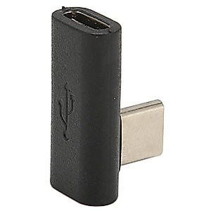 DAUERHAFT USB C Right Angle Adapter, 10Gbps 90 Degree USB C Male to USB C Female Adapter for Laptop