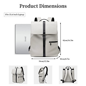 GOLF SUPAGS Laptop Backpack for Men, Business Travel Anti Theft Slim Durable Laptop Daypack, Water Resistant College School Computer Bag Fits 15.6 Inch Laptop and Notebook(Off-White)