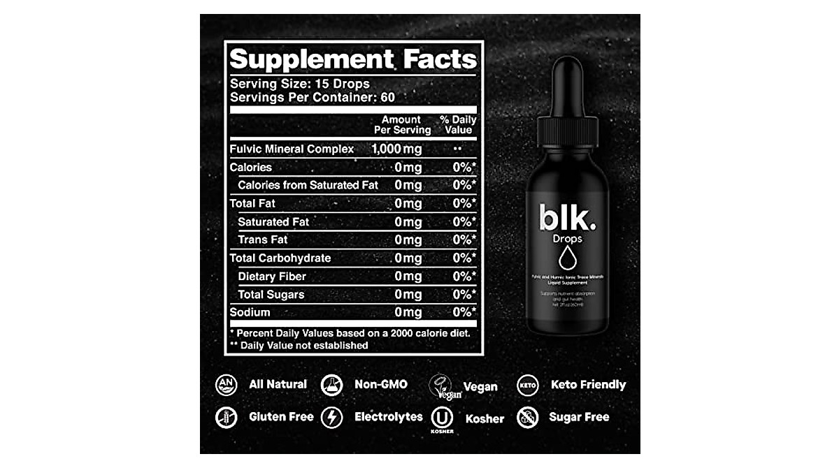 blk. Mineral Drops: Fulvic & Trace Minerals for Hydration