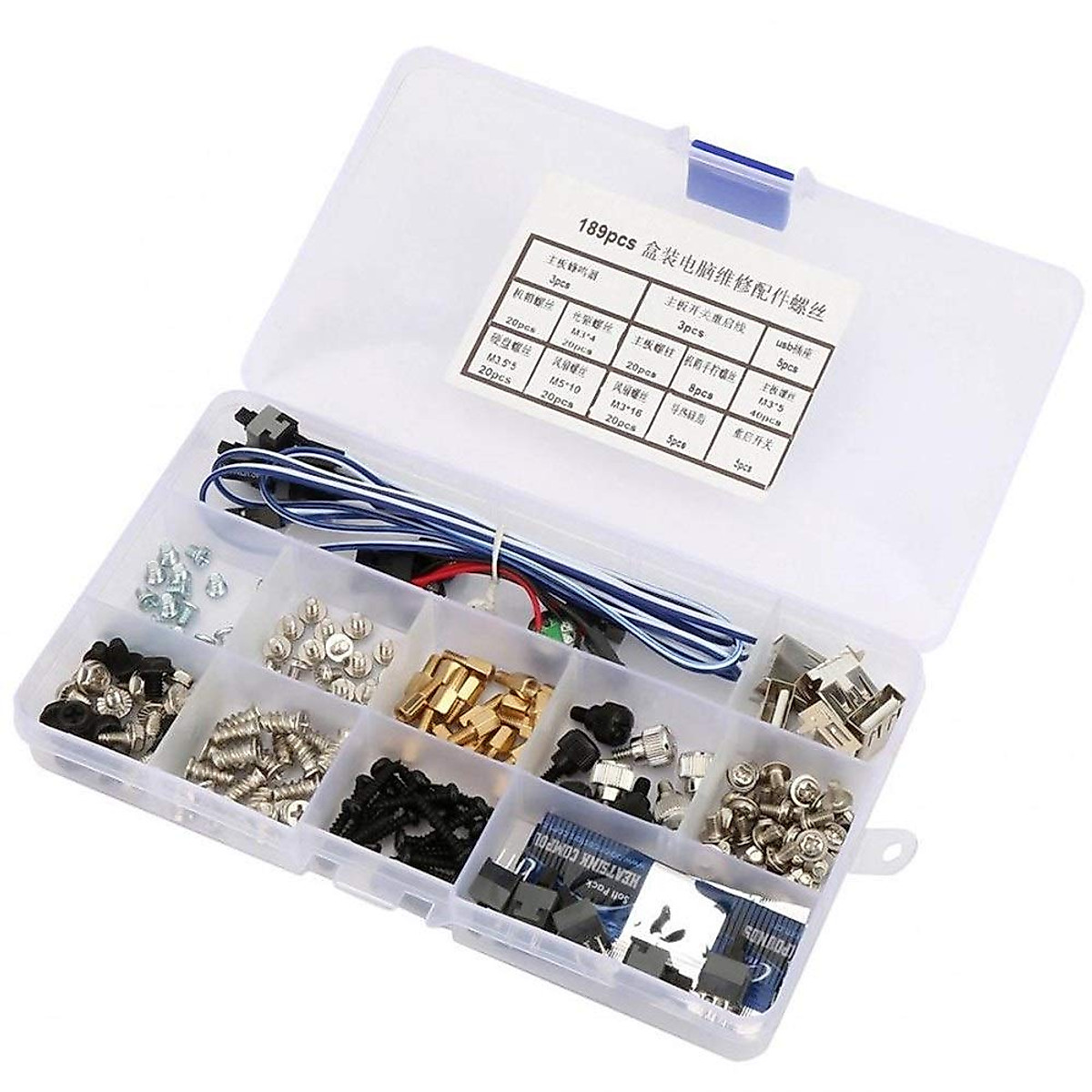 189pcs Motherboard Hard Disk Screws PC Assortment Kit Computer Repairing Accessories brass screw DUOER