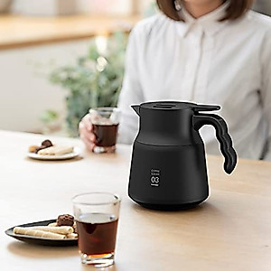 Hario V60 Stainless Steel Server Plus, 800ml, Black