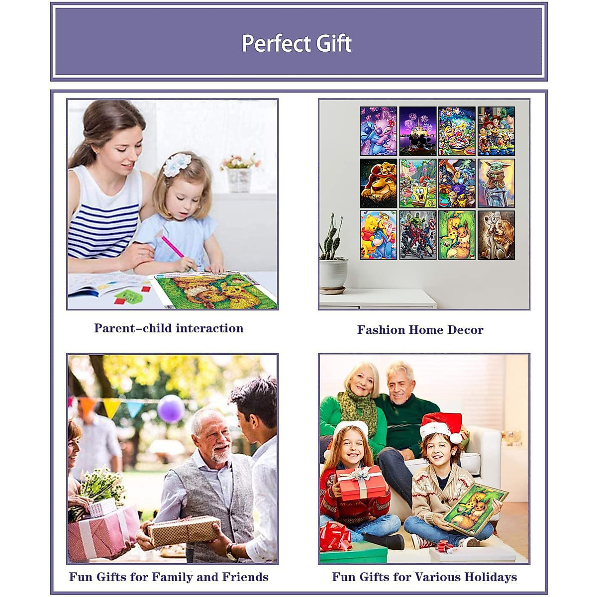 BOSWELL 5D Diamond Painting Kits for Adults - Set of 12 DIY Diamond Art Kits - Stunning Gem Paintings for Home Wall Decor & Gifts - Easy to Use & Relaxing Craft Activity