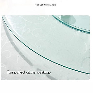 KTOL Tempered Glass Lazy Susan Turntable,Round Tabletop Rotating Tray Display Plate Aluminum Alloy Bearing Table Dish Revolving Stand for Dining Table-A Diameter:100cm (dbxue-001)