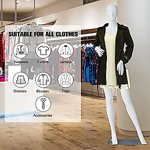 70" Mannequin Famale Full Body Dress Form Display, Realistic Mannequin Body Manikin Torso Stand for Retail Clothing Shops, White