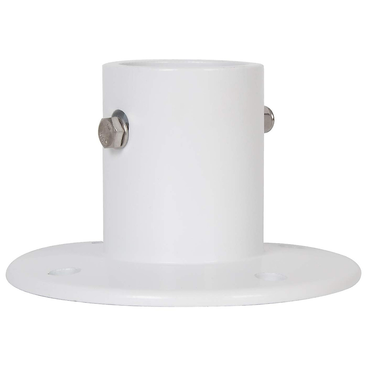 HECASA Deck Anchor Flange Cast Above Ground Pool Ladders Handrails or Slide - 1 7/8” Inch Diameter of 1.9" Aluminum White (1Pc)