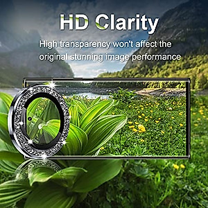 TIUYAO [5+2] Camera Lens Protector for Samsung Galaxy S23 Ultra, Tempered Glass Aluminum Alloy Ring Lens Cover with [Installation Tray] [Removal tool] Fit for Samsung Galaxy S23 Ultra Glitter Black