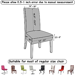 NORTHERN BROTHERS Dining Room Chair Covers Stretch Chair Covers, Removable Washable Parsons Kitchen Chair Covers Set of 4, Dark Grey