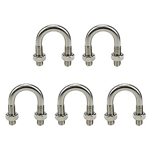 Sscon U-Bolts M10x27 304 Stainless Steel U-Bolt Fastener for 27mm Pipe Dia 5 PCS