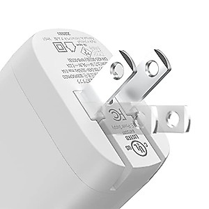 Amazon Basics 20W One-Port USB-C Wall Charger with Power Delivery PD for Tablets & Phones (iPhone 14/13/12/11/X, iPad, Samsung)-White (non-PPS)