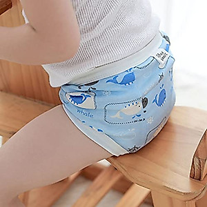 Max Shape 7 Pack Cotton Potty Training Pants for Boys, Strong Absorbent Toddler Potty Training Underwear for Baby Boy Blue 4T