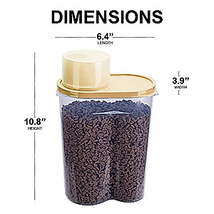 GreenJoy 2 Pack 2lb/2.5L Pet Food Storage Container with Measuring Cup, Can Covers and Bowl for Small Dog, Cat, Waterproof-BPA Free