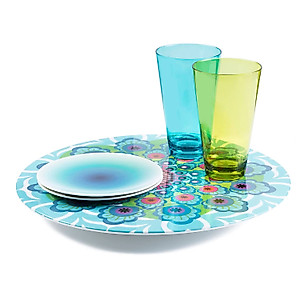 French Bull Lazy Susan Round Rotating Melamine Kitchen Pantry Cabinet Tableware Organizer-Platter, Turntable, Serving, 15-inch, Raj